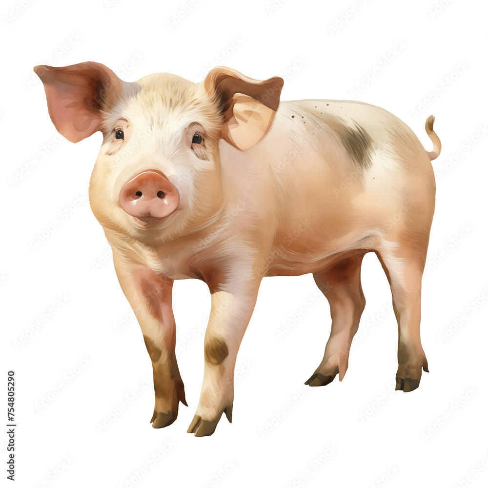 pig / piglet full body clipart, isolated on a transparent background ...