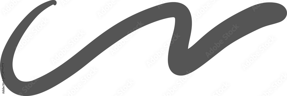 Swoosh line. Hand drawn underline swash with swirl tail. Swish ...