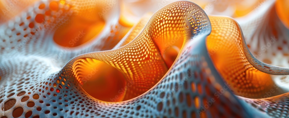 Zoomed-in photograph of a metamaterial design, focusing on its ability ...