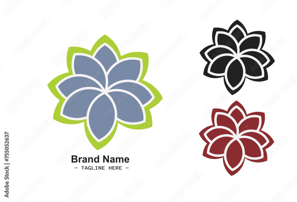 flower-shaped vector logo, can be used for company logos, icons ...