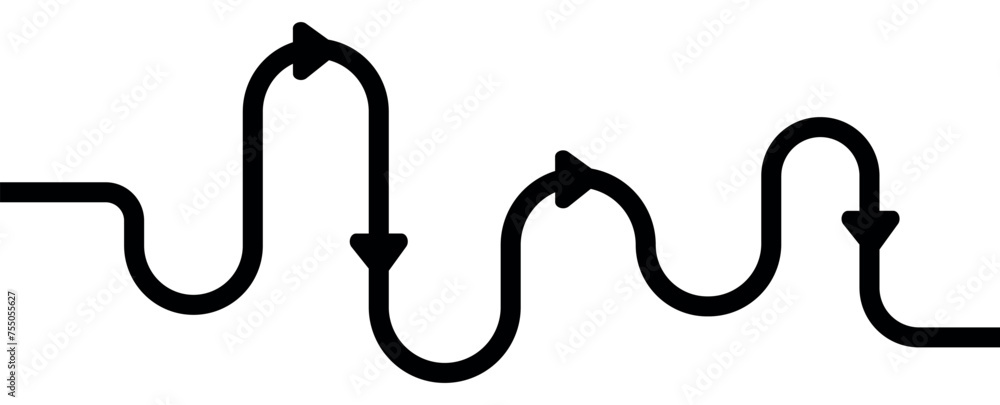 Vector route, instructions for use, guide. Vector illustration of a ...