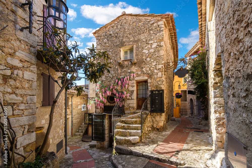 The narrow hillside alleys and streets of shops and cafes inside the ...