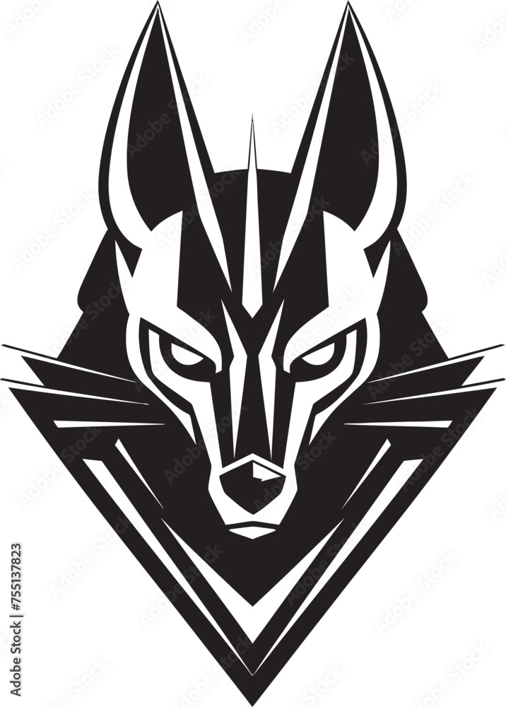 Cubist Canine A Modern Anubis Mascot Logo in Bold Shapes Neon Navigator ...