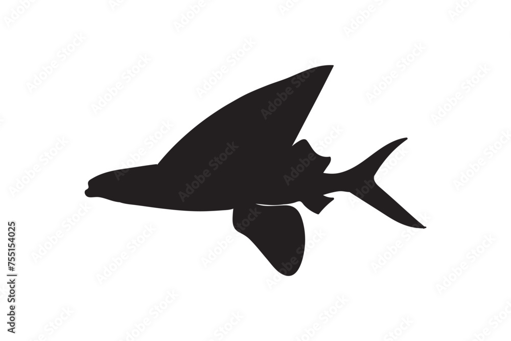 Vector de Stock Sea Creatures Silhouette, Sea Animal, Ocean Life ...