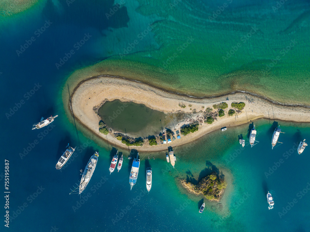 Summer Season in the Gocek Islands Beachs and Marina Drone Photo, Gocek ...