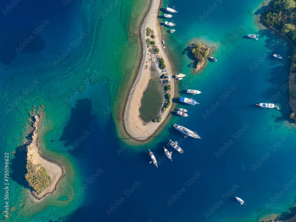 Summer Season in the Gocek Islands Beachs and Marina Drone Photo, Gocek ...