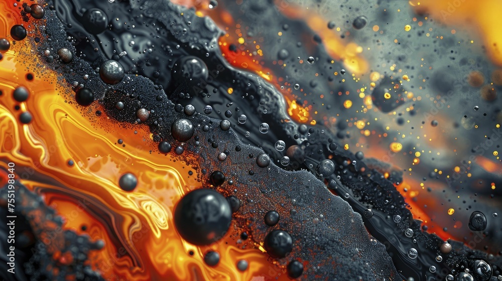 Examining coal and oil particles under a microscope, alongside visuals ...