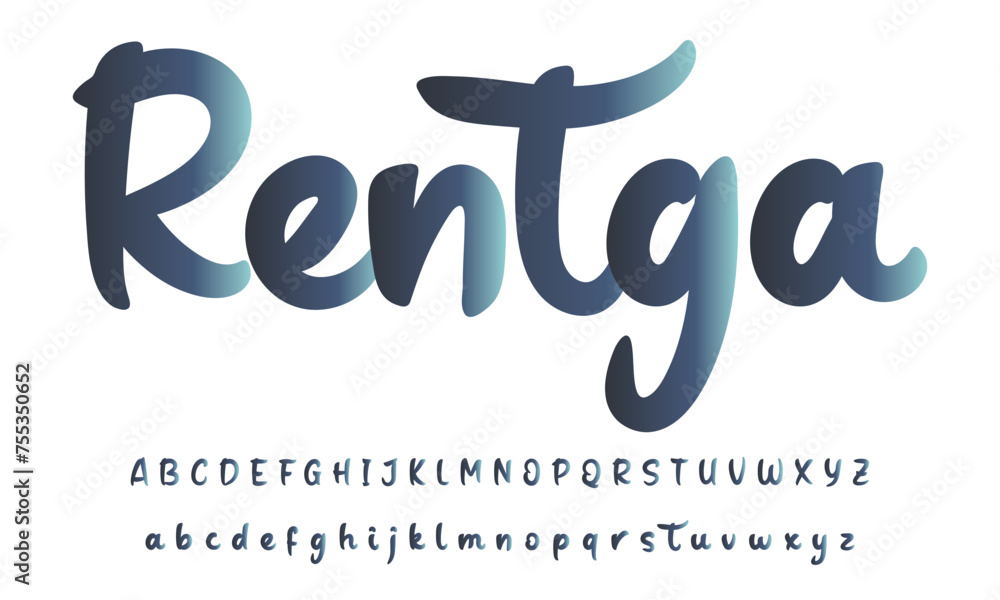 Hand drawn calligraphic vector monoline font. Distress signature ...