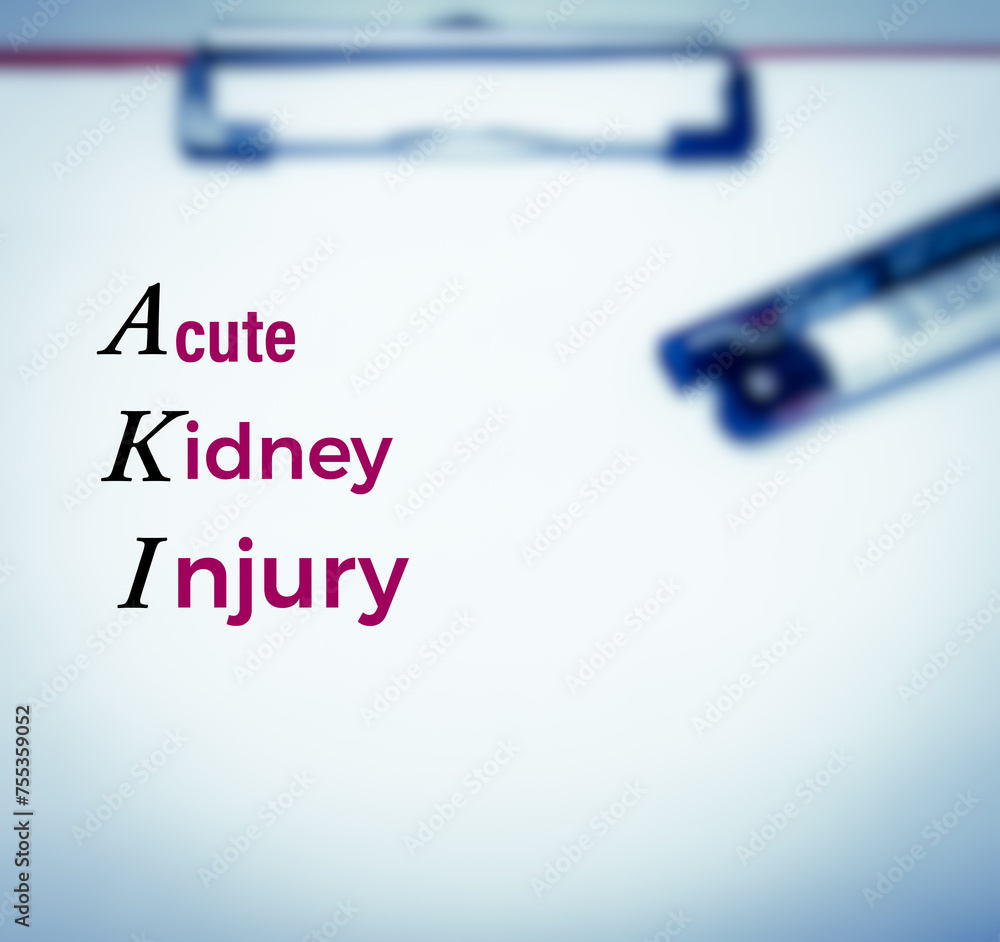 Foto de Stock Acute kidney injury (AKI) score, medical term isolated ...