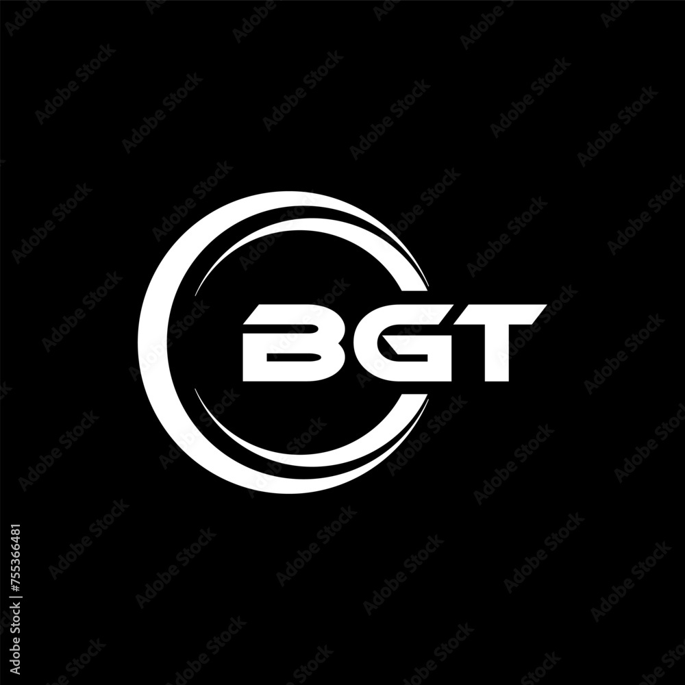 BGT letter logo design in illustration. Vector logo, calligraphy ...