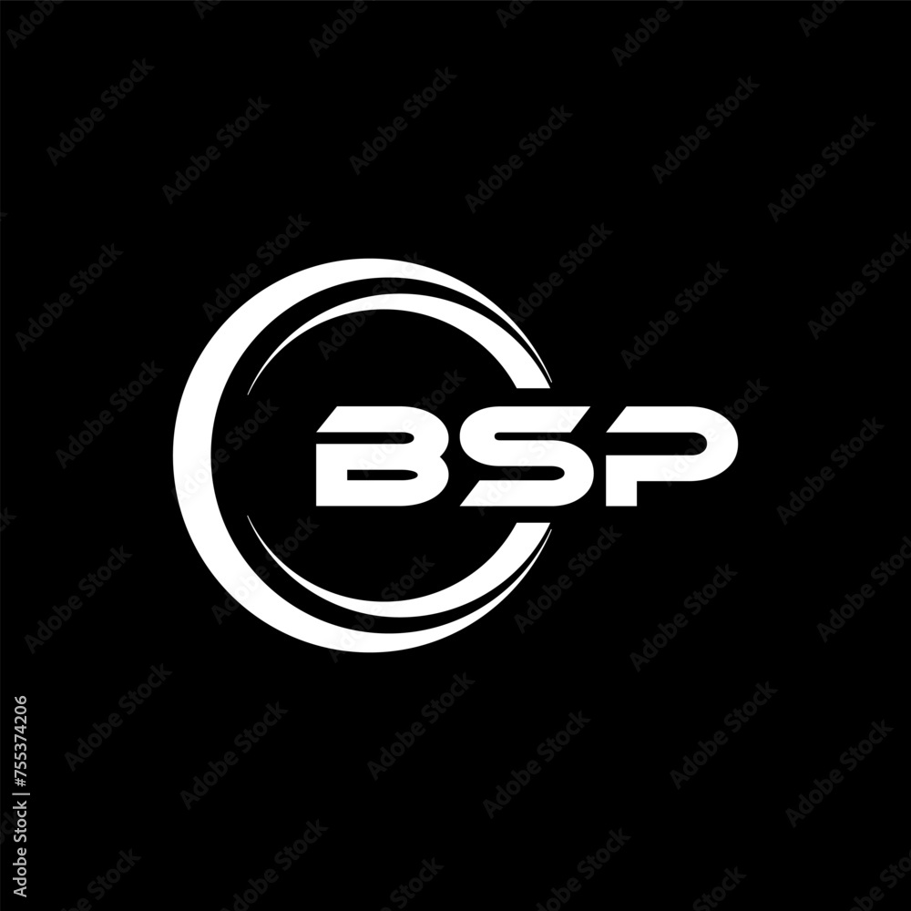 BSP letter logo design in illustration. Vector logo, calligraphy ...