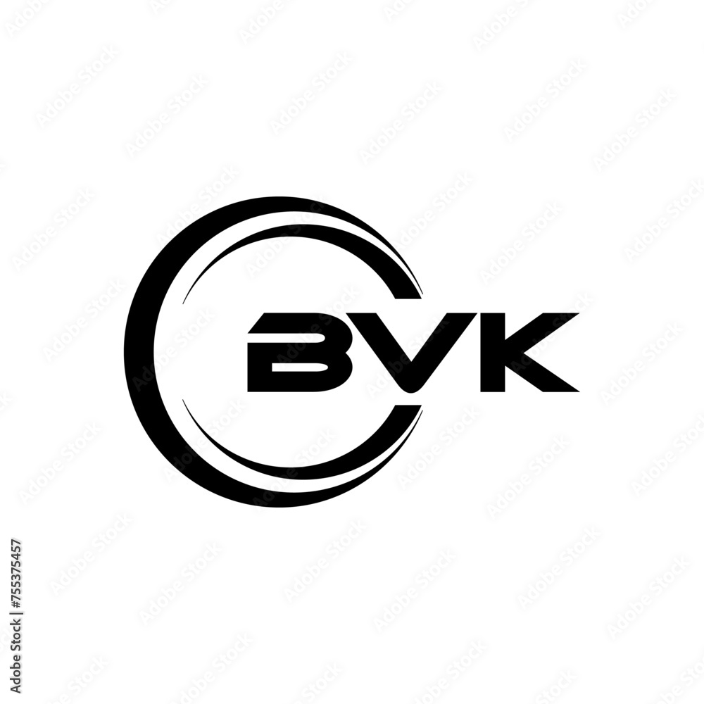 BVK letter logo design with white background in illustrator, cube logo ...