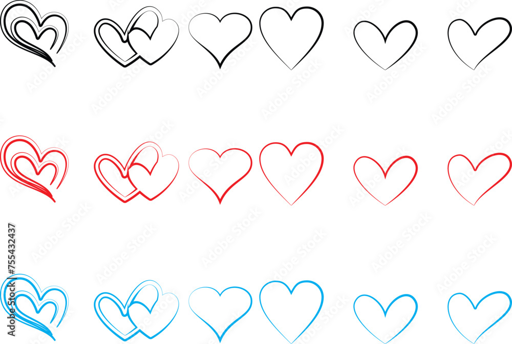 Vector de Stock Heart SVG Bundle, Valentine Heart Svg, Sketch Svg, Love Svg, Heart Shape Svg ...