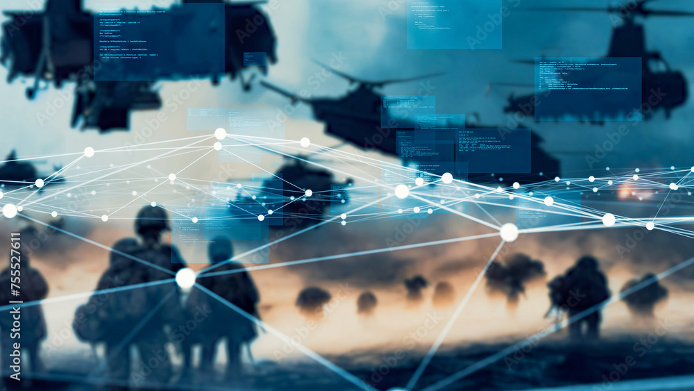 battlefield and network. Hybrid war. Stock Photo | Adobe Stock