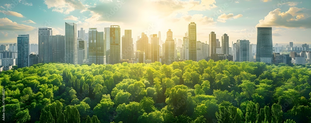 Evolution of City Skylines: From Urban to Green Landscape. Concept City ...