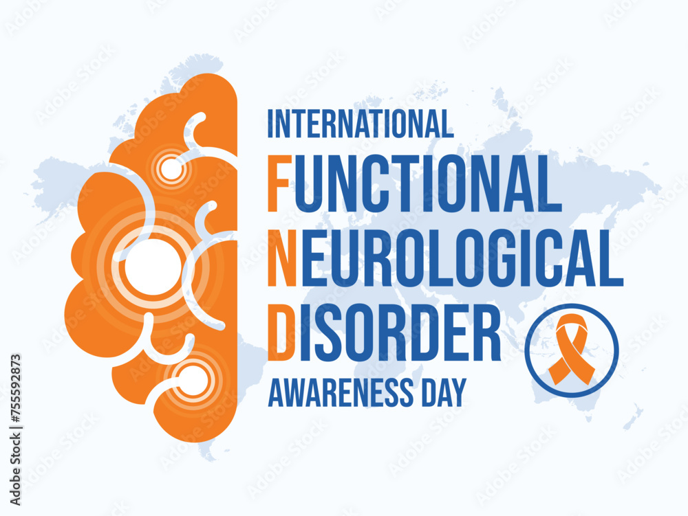 International FND Awareness Day poster vector illustration. Abstract ...