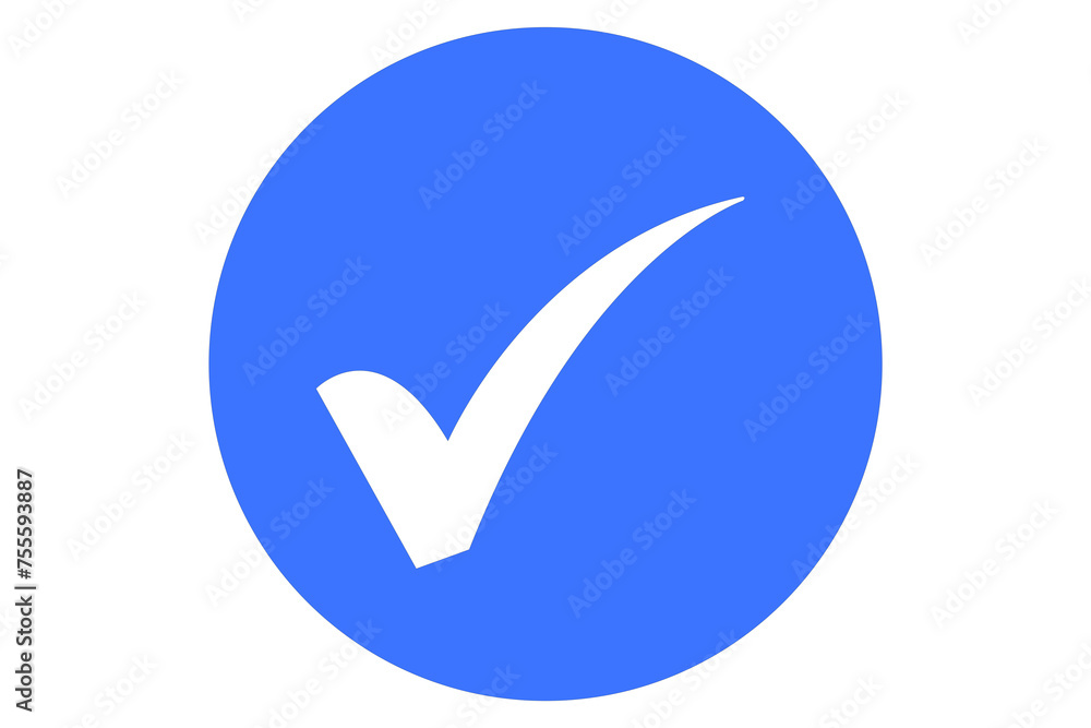 Blue tick mark approved Check mark icon symbols . symbol for website ...