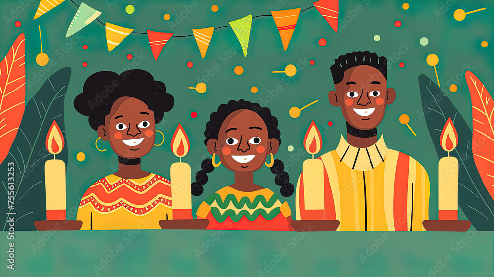 Stock-Illustration „Illustration of the Kwanzaa African Holiday, The ...
