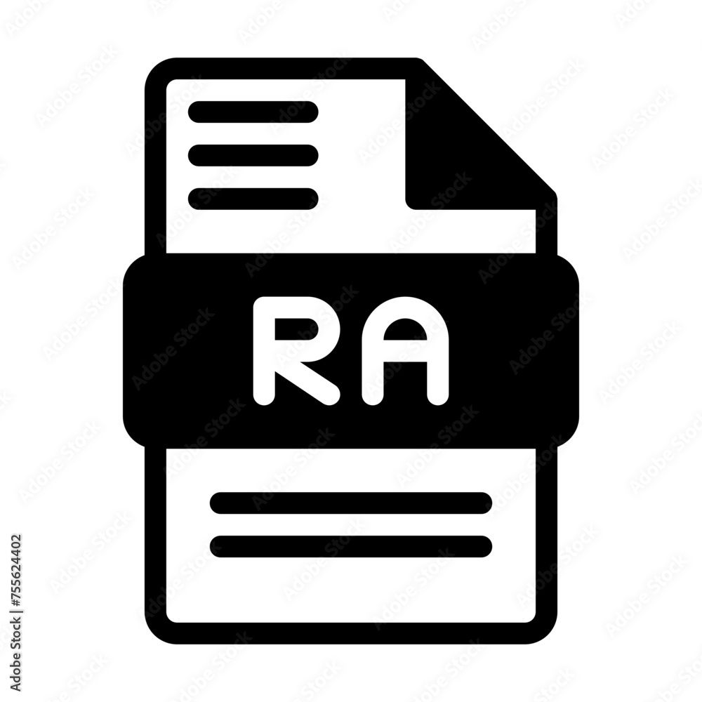 Ra file icon. Audio format symbol Solid icons, Vector illustration. can ...