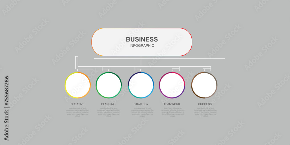 Infographics business diagram chart with 5 step data visualization ...