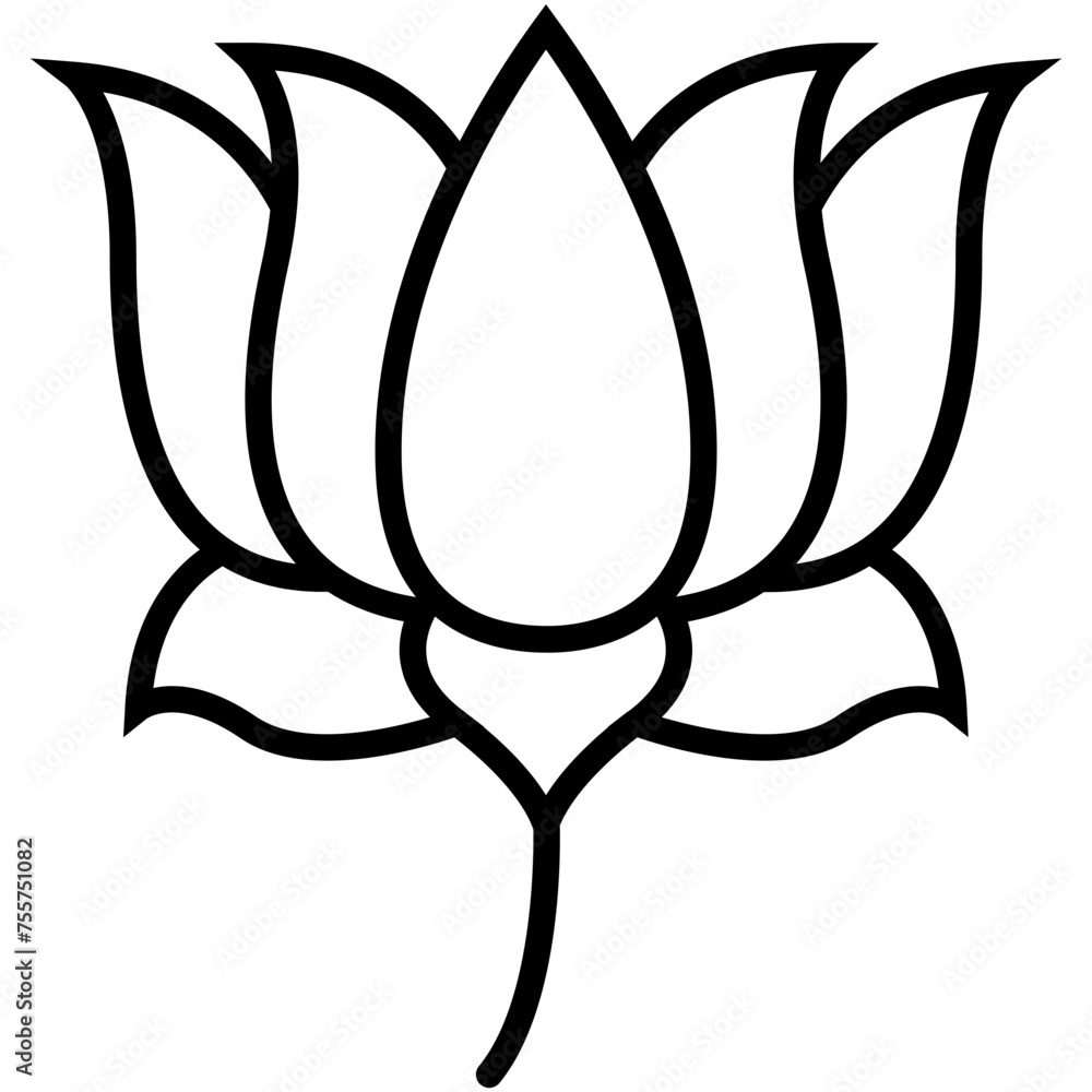 Bhartiya Janta Party BJP Lotus Symbol Stock Vector | Adobe Stock