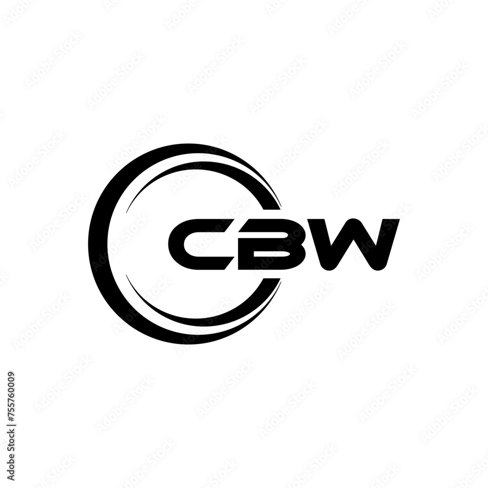 CBW letter logo design in illustration. Vector logo, calligraphy ...
