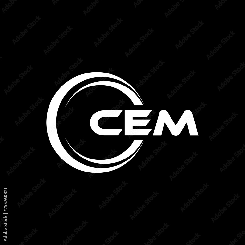 CEM letter logo design in illustration. Vector logo, calligraphy designs for logo, Poster ...