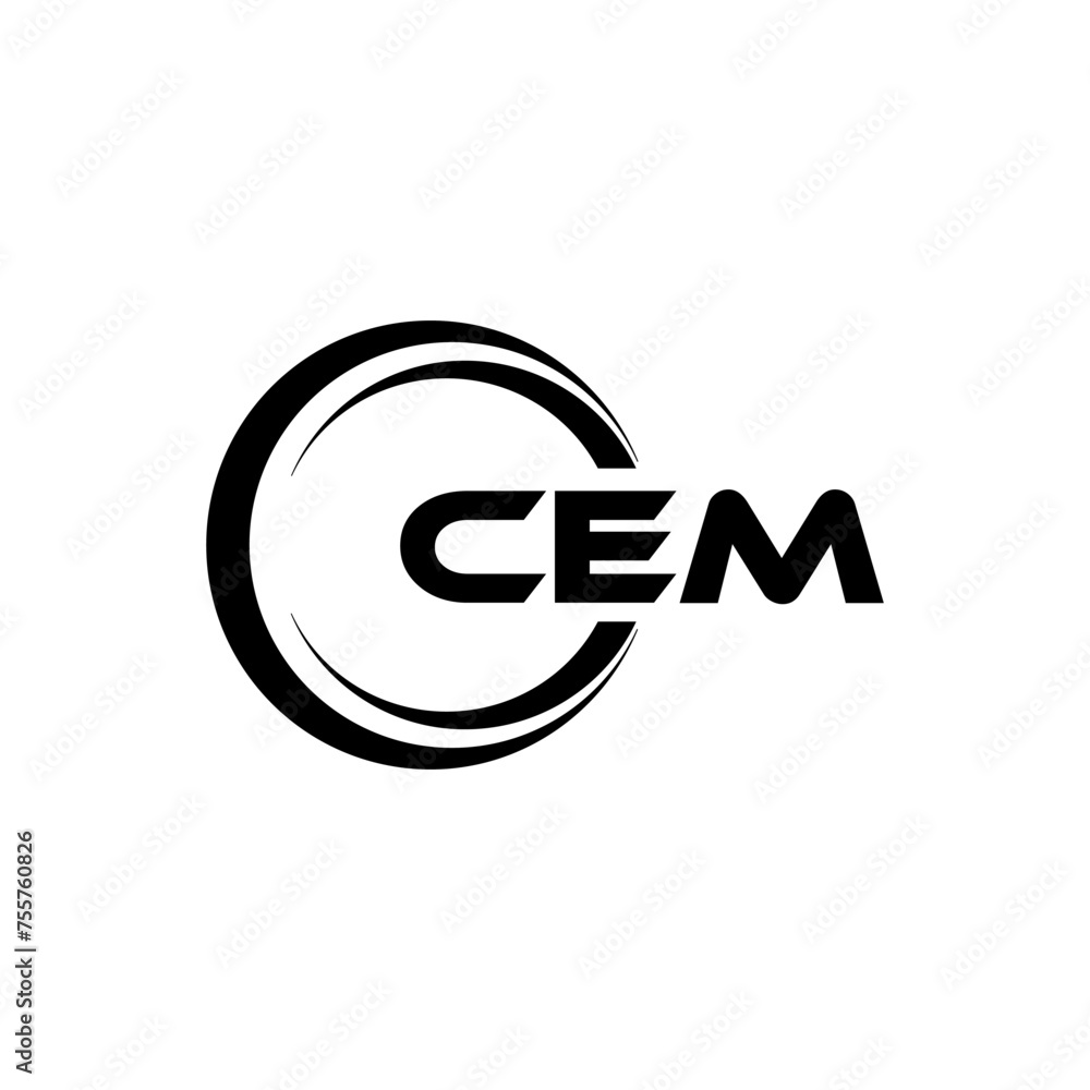 CEM letter logo design in illustration. Vector logo, calligraphy ...