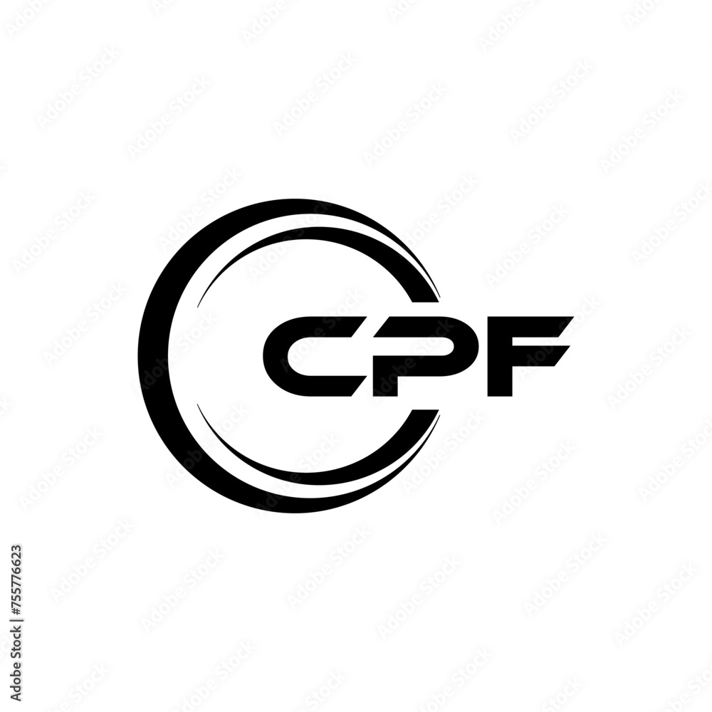 CPF letter logo design in illustration. Vector logo, calligraphy designs for logo, Poster ...