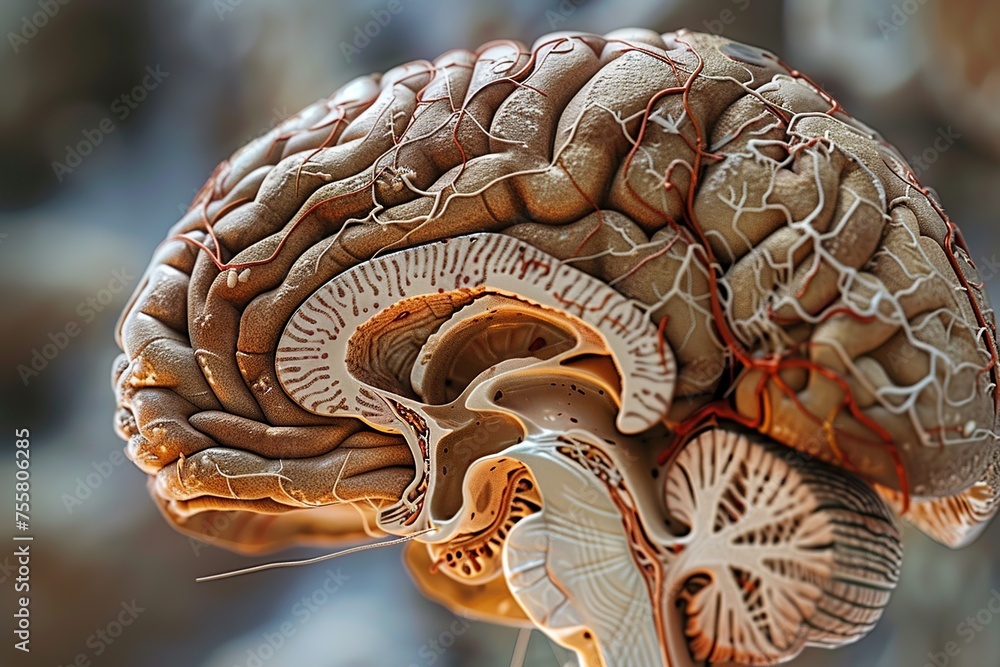 This detailed illustration showcases the brain's limbic system ...