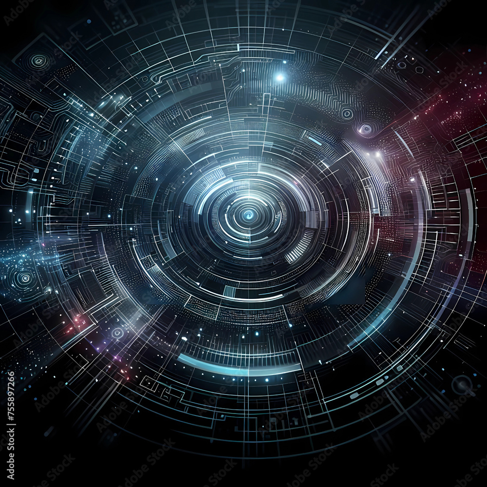 Foto de Stock tecnología, radares, espacio, fractal, alumbrado ...