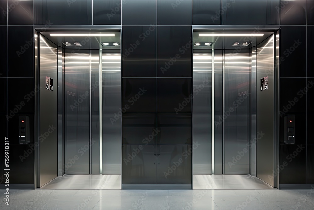 The sleek design of modern elevators enhances the contemporary ...