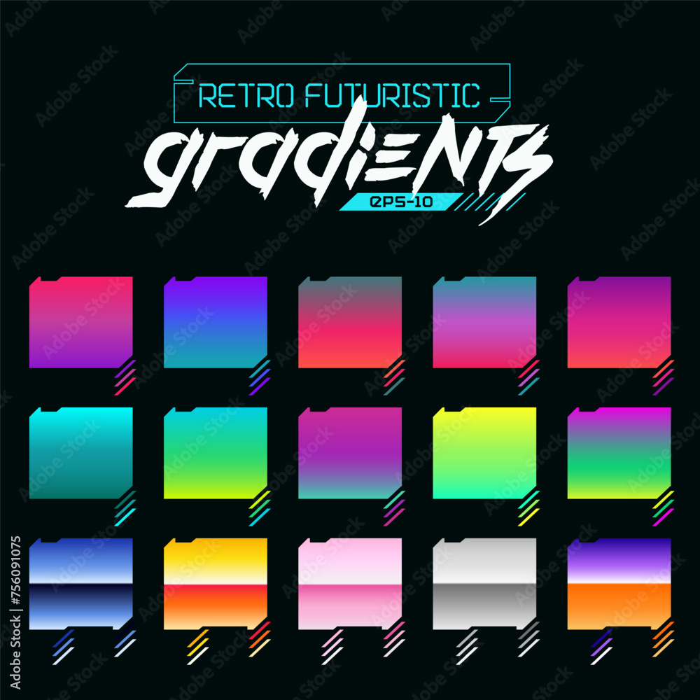 Cyberpunk color palette, futuristic combinations of colors and shades ...