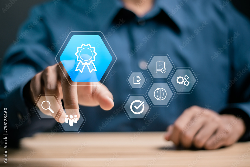 ISO Certification and standardization process concept. Certificate ...