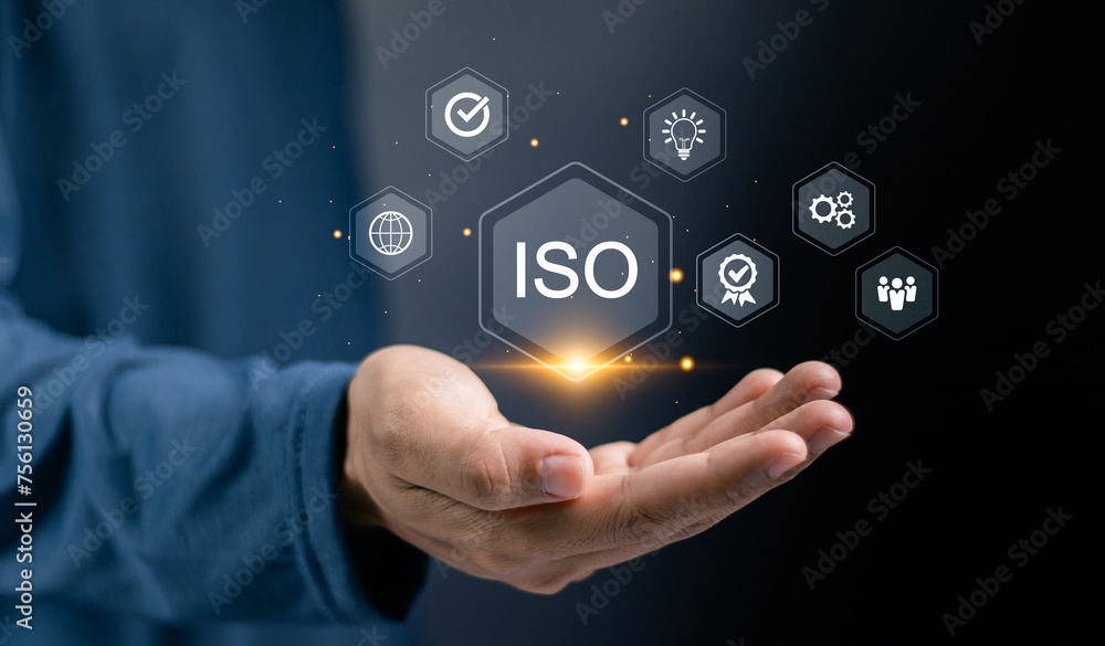ISO Certification and standardization process concept. Certificate ...