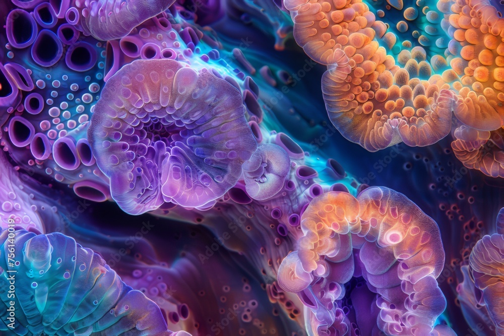 High resolution microscopic images of corals. Shows complex textures ...