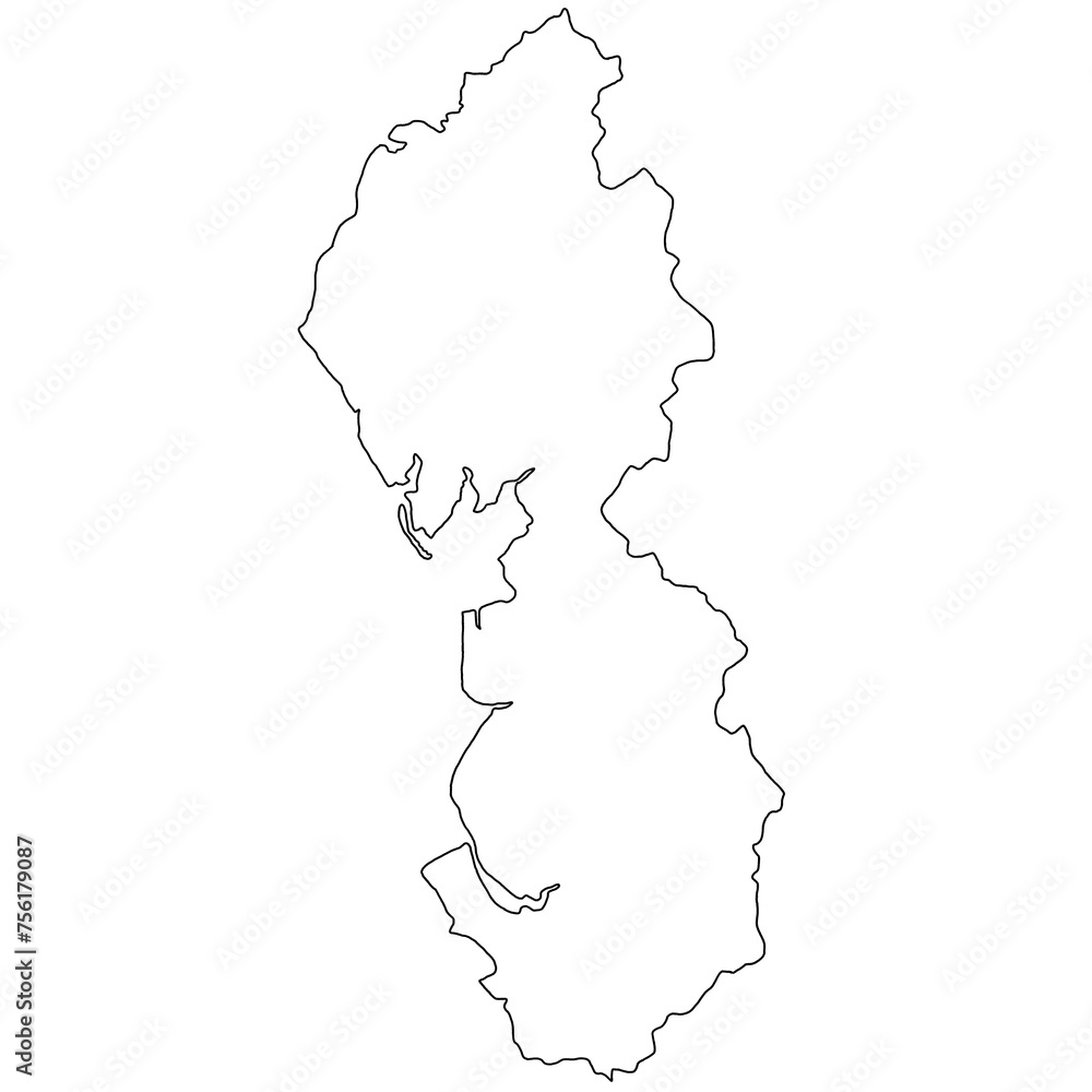 outline map of North West England on white background. England state ...