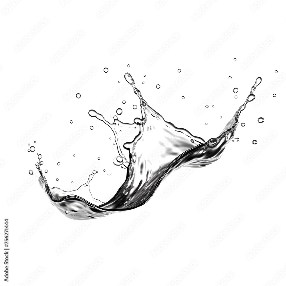 Illustration Stock Black water splash isolated on transparent ...