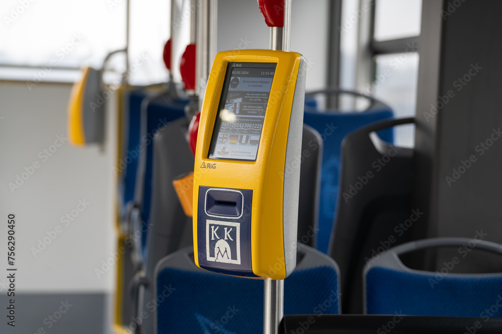 Photo Stock MPK Kraków validation ticket machine, with KKM Krakowska ...