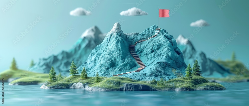 Technology goal chart, leadership path, digital technology success ...