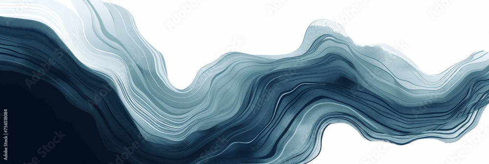 Abstract Blue Watercolor Painting on white Background, Soft navy blue ...