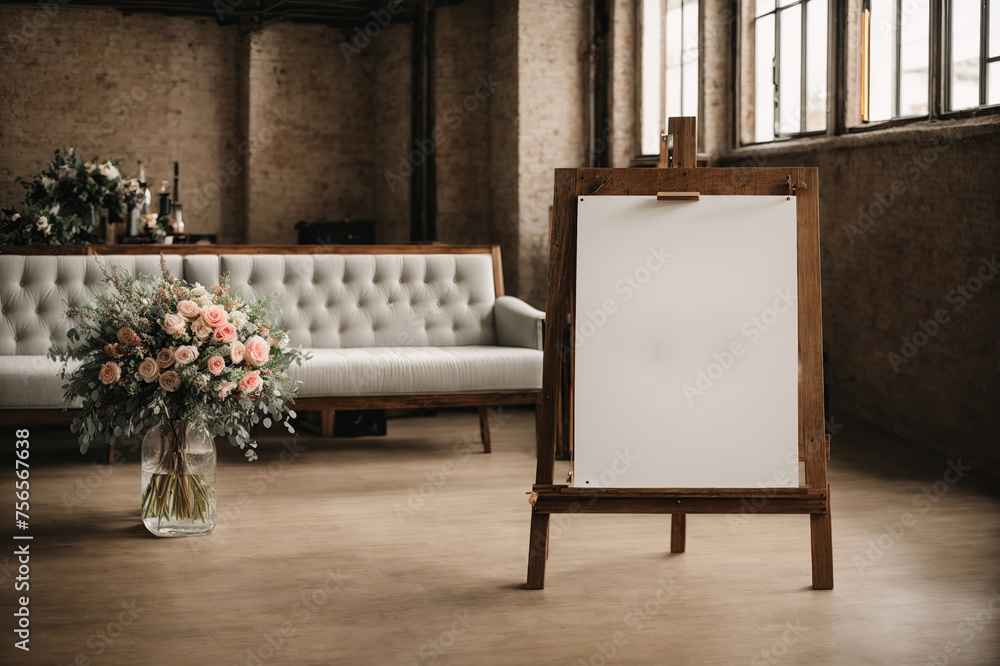 Empty Easel Sign Mockup, Wedding Sign Mockup, Welcome Sign Mockup ...