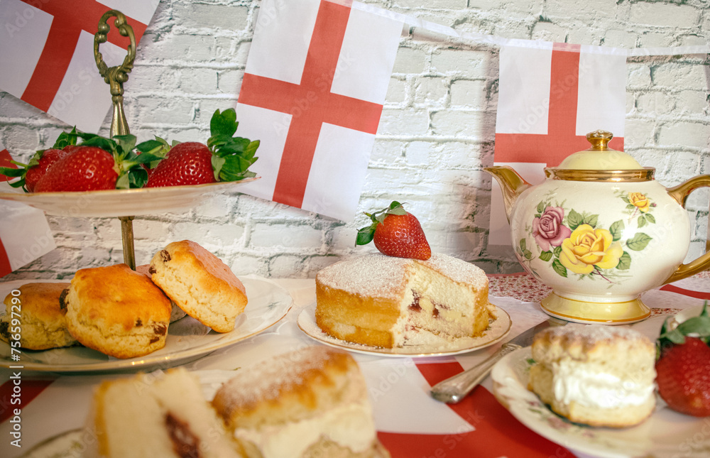Celebrating St Georges day England afternoon team vintage victoria ...