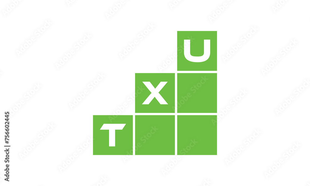 TXU initial letter financial logo design vector template. economics ...