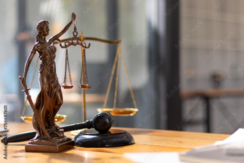 statue of god Themis Lady Justice is used as symbol of justice within ...