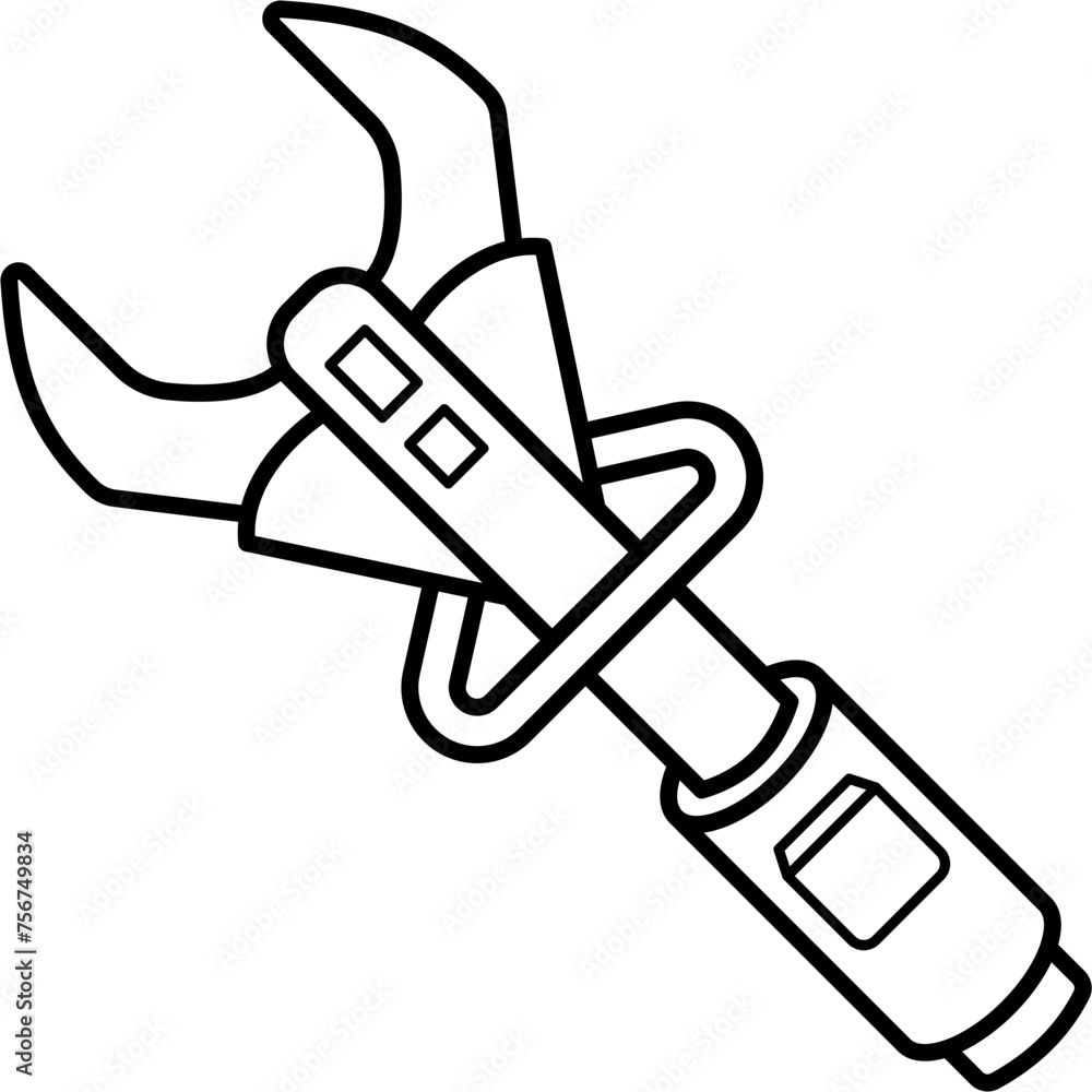 Jaws of Life Outline Vector Illustration Stock Vector | Adobe Stock