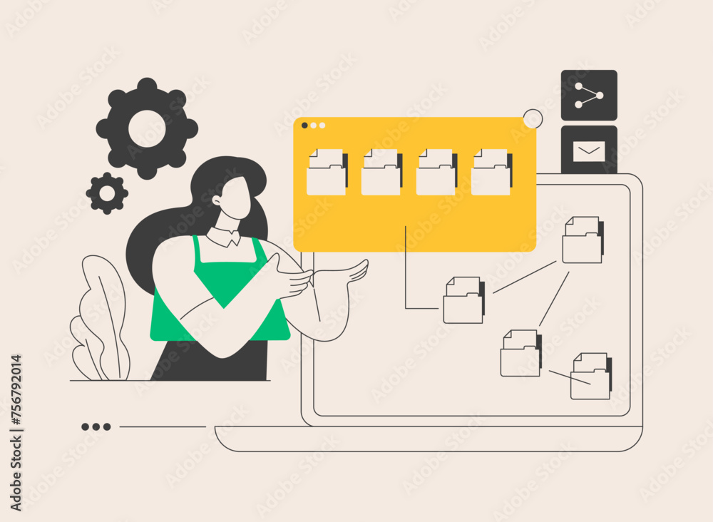 Document management soft abstract concept vector illustration. Stock ...