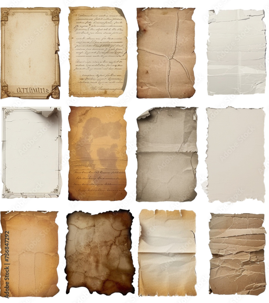 Old digital scrapbooking paper collection with different aged for ...