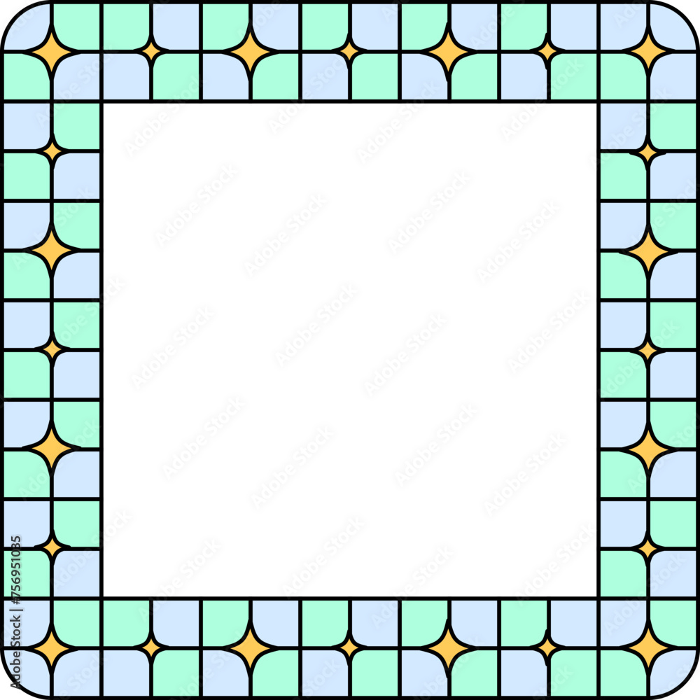 Groovy Retro Arched Frame Stock Vector | Adobe Stock