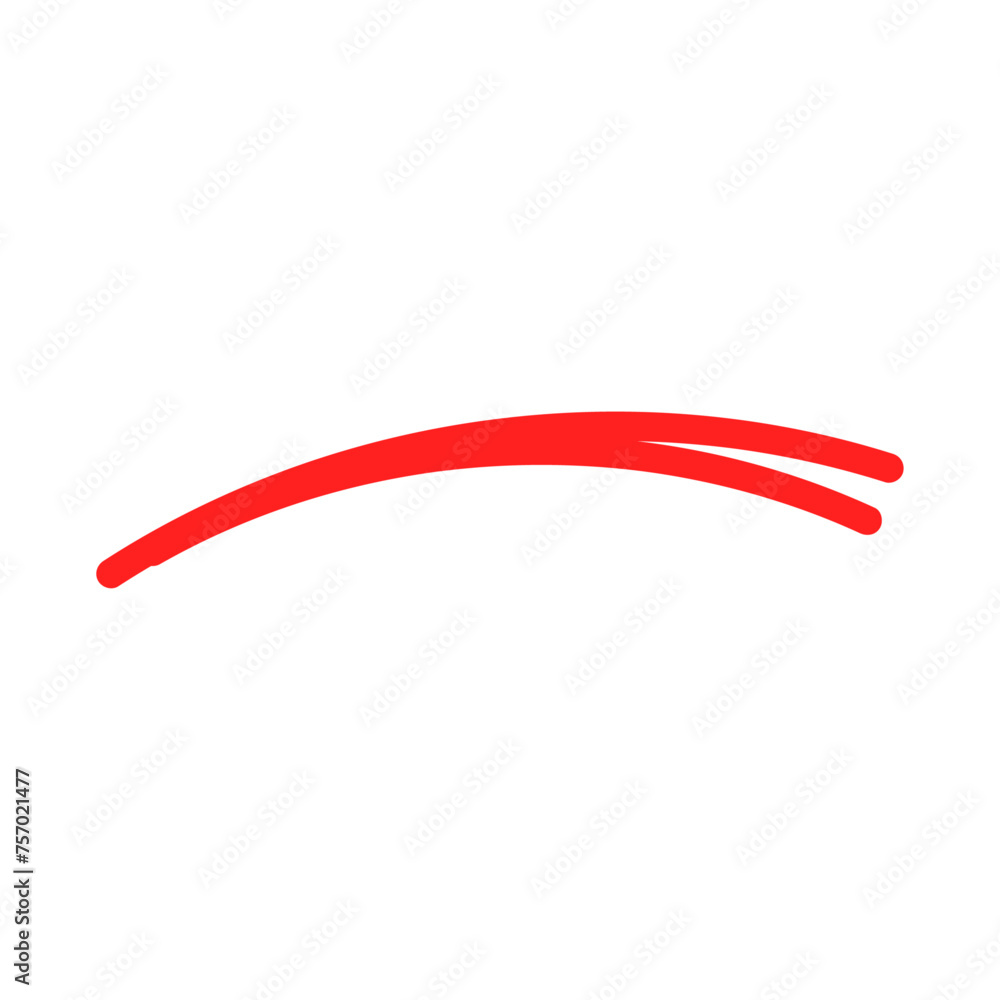Red brush stroke underline. Marker pen highlight stroke. Vector swoosh ...